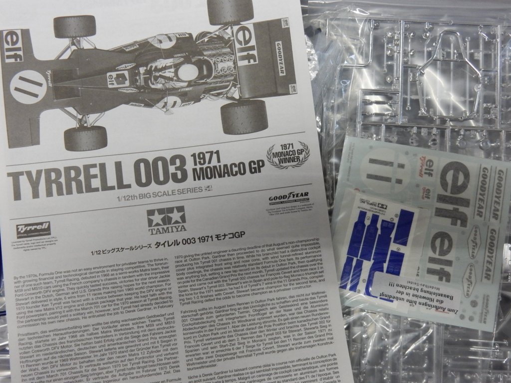 Kundenverkauf: Automodell-Bausatz 1/12 Tamiya Tyrrell 003 1971 Monaco