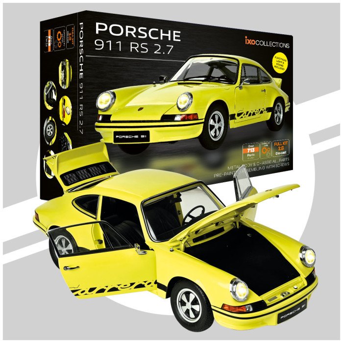 IXO 1/8 Car model kit Porsche 911 Carrera RS2.7 (1972) yellow - www.a ...